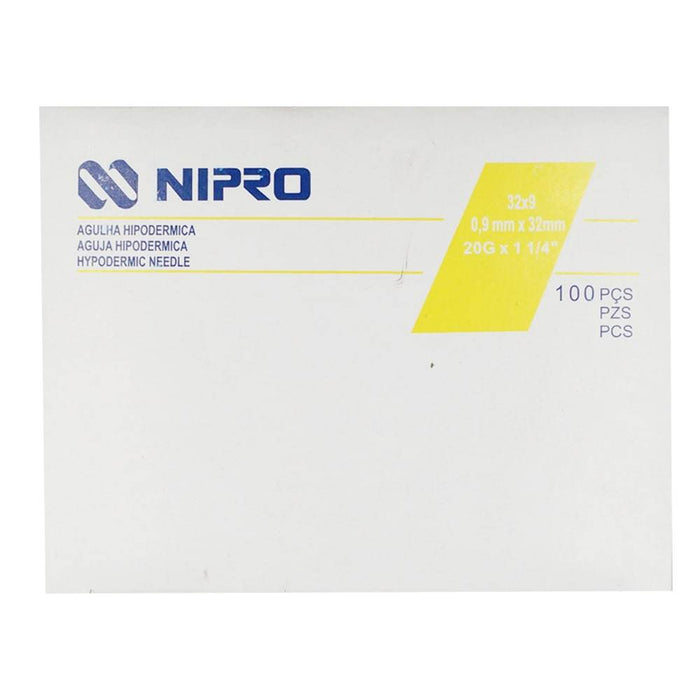 Aguja Hipodérmica Nipro Amarilla 20Gx32Mm Con 100 — WeCare Pharma