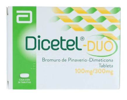 Dicetel Duo 100Mg/300Mg Con 36 Tabletas (Bromuro De Pinaverio/Dimetico