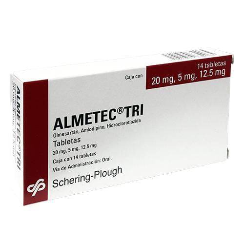 Almetec Tri 20Mg/5Mg/12.5Mg Con 14 Tabletas (Olmesartan/Amlodipino/Hid ...