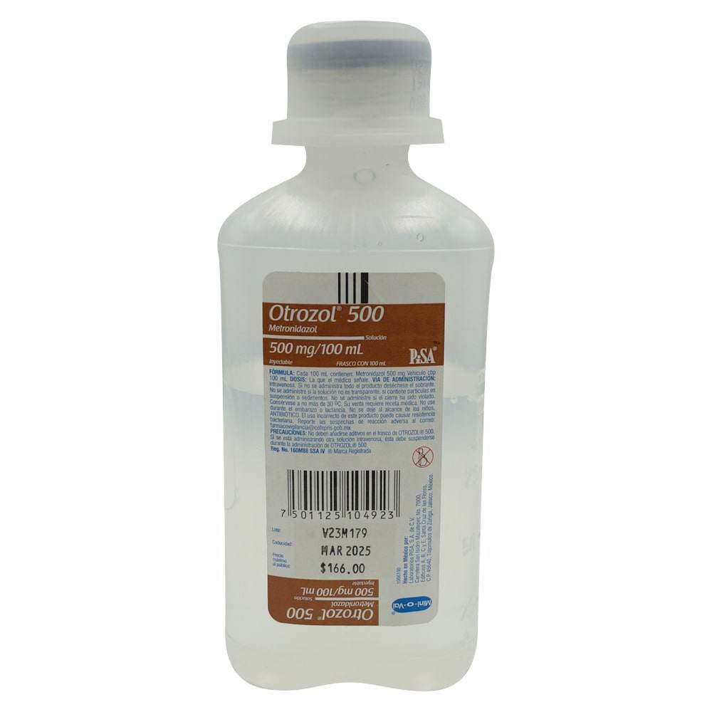 Otrozol Frasco 500Mg 100Ml Ampulas (Metronidazol)