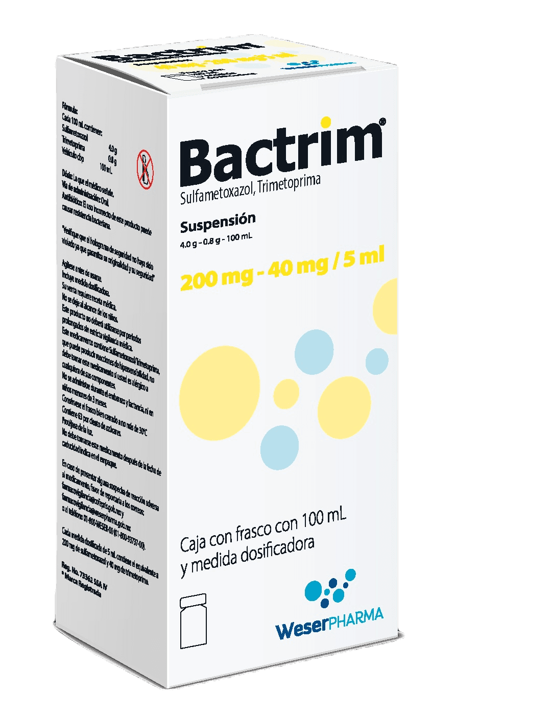Bactrim Suspensión 200Mg/40Mg/5Ml 100Ml (Sulfametoxazol/Trimetoprima)