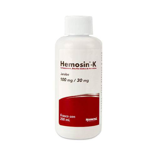 Hemosin-K Oral Jarabe 100Mg/30Mg 200Ml (Carbazocromo/ Bisulfito Sodico ...