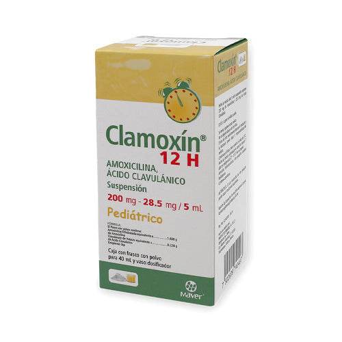 Clamoxin 12H Ped Suspensión 200Mg/28.5Mg/5Ml 40Ml (Amoxicilina/Ac Clav ...