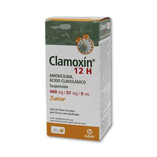 Clamoxin 12H Junior Suspensión 400Mg/57Mg/5Ml 50Ml (Amoxicilina/Ac Cla