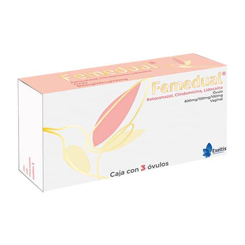 Femudual Ovulos 800Mg/100Mg/100Mg Con 3 (Ketoconazol/Clindamicina/Lido ...