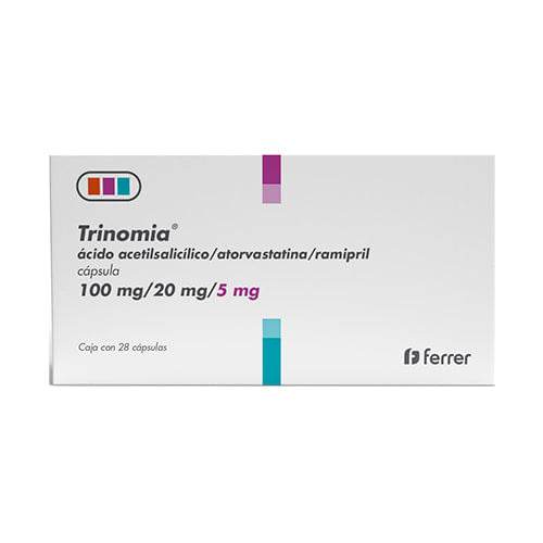 Trinomia 100Mg/20Mg/5Mg Con 28 Capsulas (Acido Acetilsalicilico/Atorva