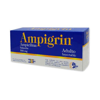 Ampigrin Adulto Solución Inyectable 500Mg Con 3 Jeringas (Ampicilina ...
