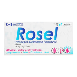 Rosel 50Mg/3Mg/300Mg Con 24 Tabletas (Amantadina/Clorfenamina/Paraceta ...