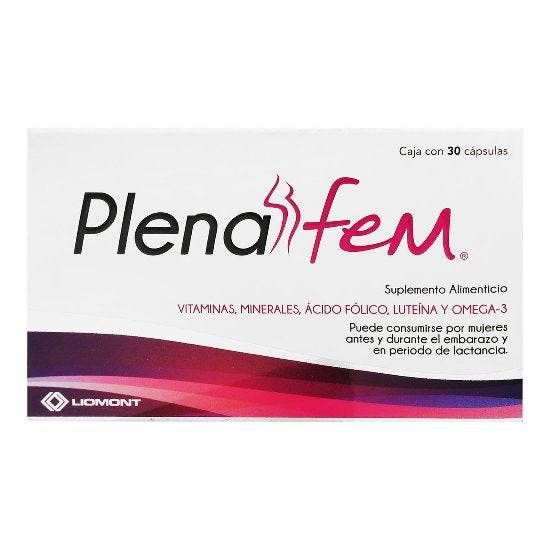 Plenafem Con 30 Capsulas (Vitaminas/Minerales/Ac Folico/Luteina/Omega ...