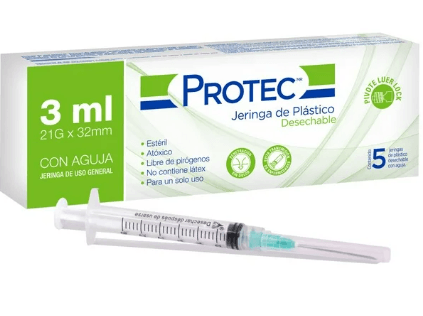 Jeringa 3Ml 21Gx32Mm Verde Con 1 Pieza Protec — WeCare Pharma