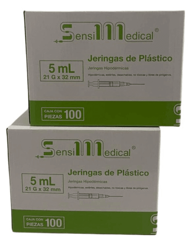 Jeringa 5Ml 21Gx32Mm Con 100 Sensimedical — WeCare Pharma