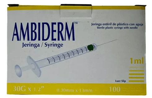 Jeringa Insulina Ambiderm 1Ml 30Gx13Mm Con 100 — WeCare Pharma