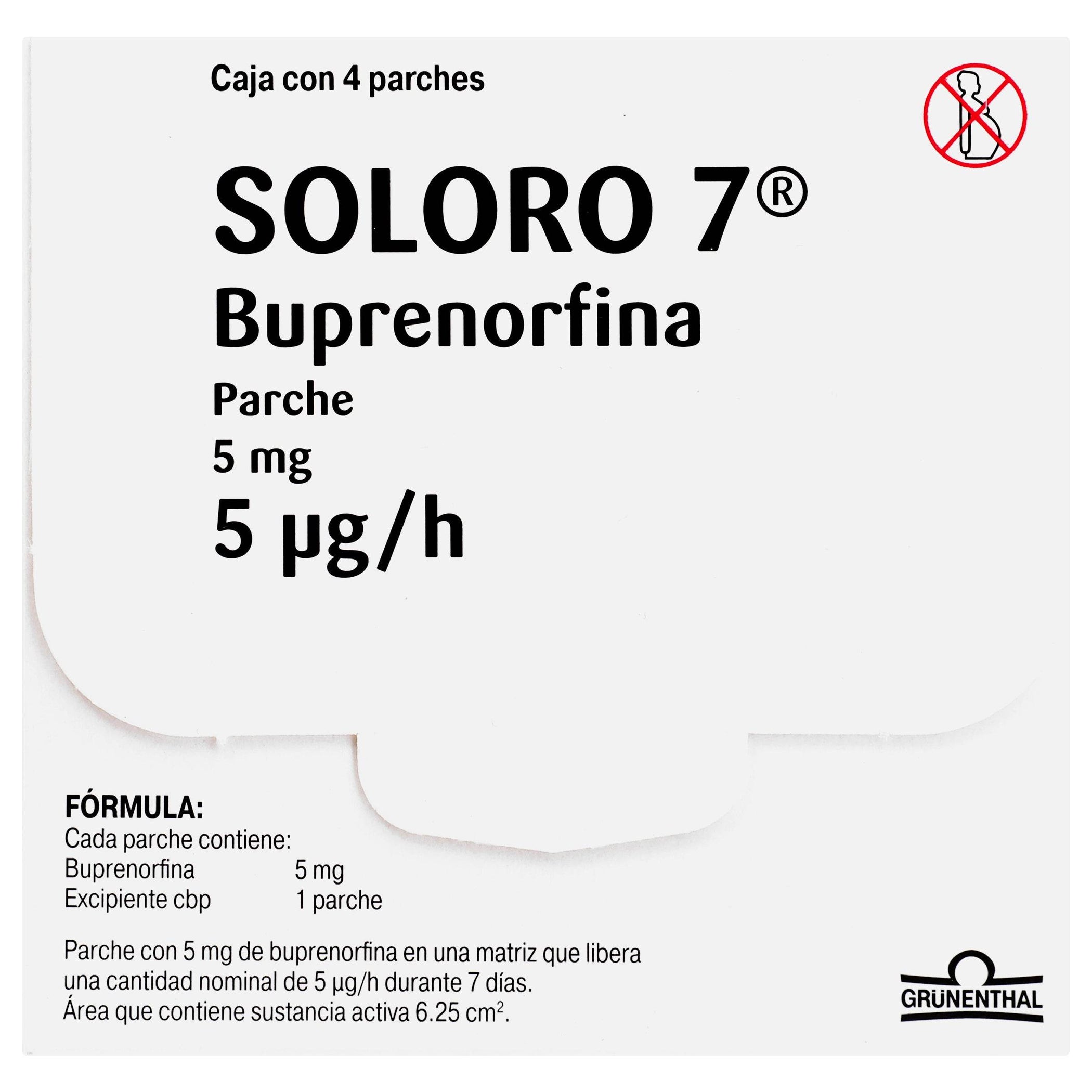 Soloro 7 (Buprenorfina) Parche 5Mg Con 4 — WeCare Pharma