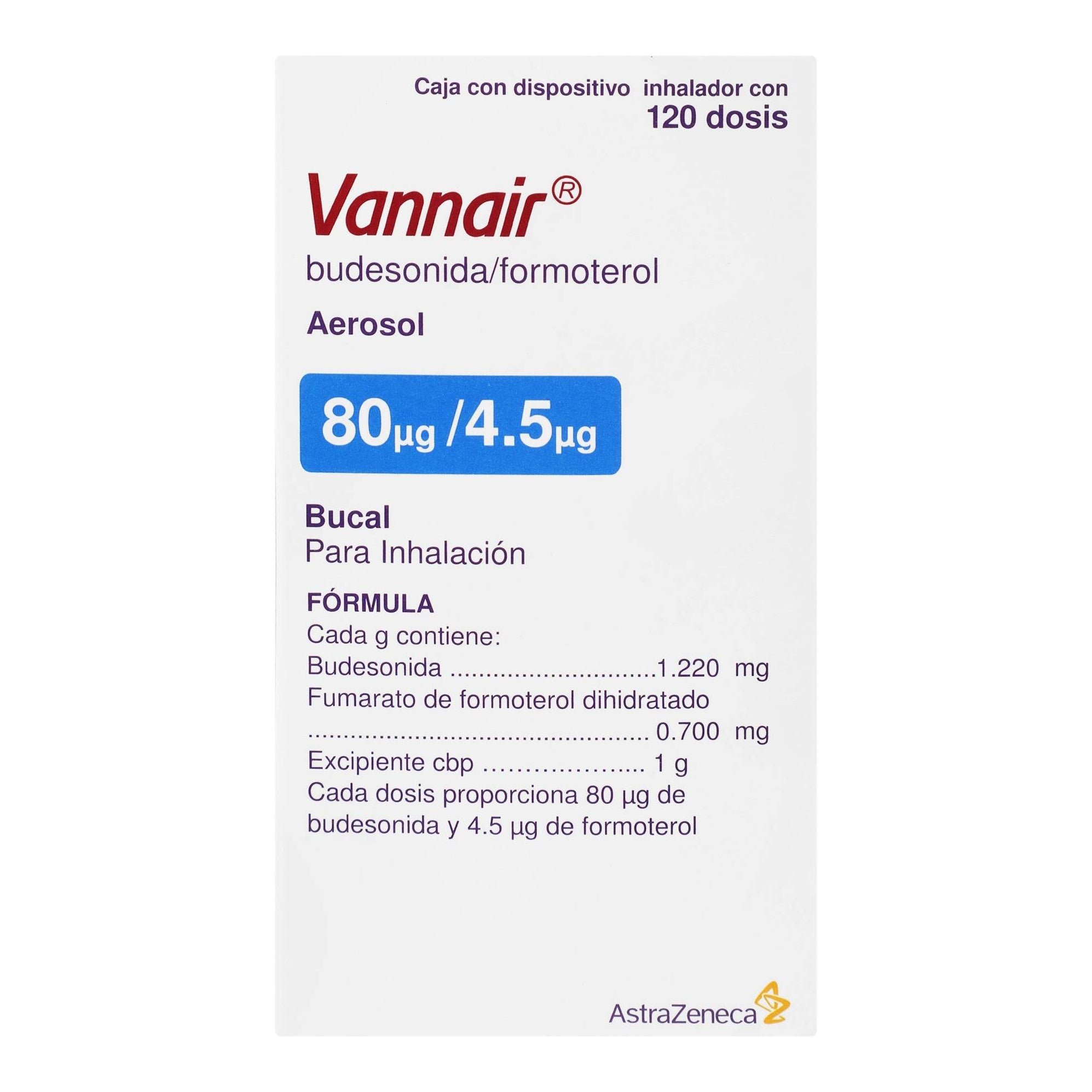 Vannair Aerosol 80Mcg/4.5Mcg 120D (Budesonida/Formoterol) — WeCare Pharma