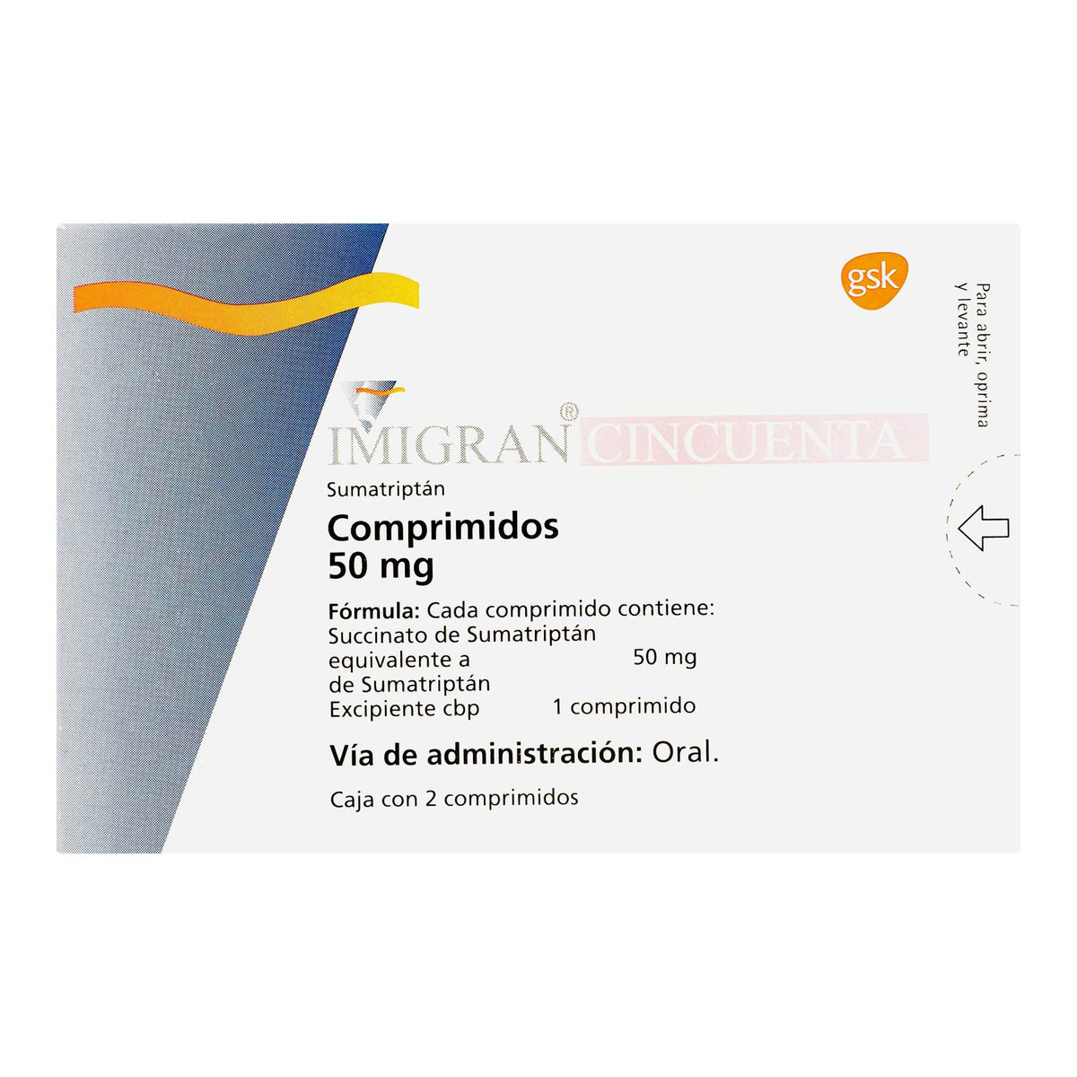 Imigran 50Mg Con 2 Comprimidos (Sumatriptan) — WeCare Pharma