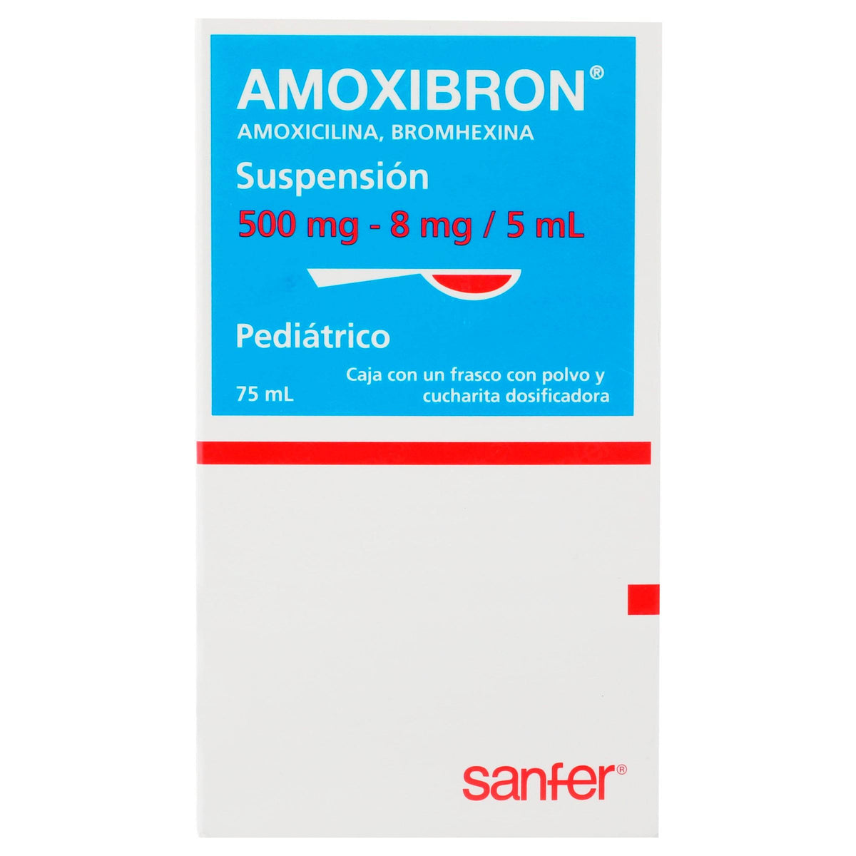 Amoxibron Suspensión 500Mg/8Mg/5Ml 75Ml (Amoxicilina/Bromhexina ...