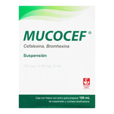 Mucocef (Cefalexina/Bromhexina) Suspensión 250Mg Con 100Ml — WeCare Pharma