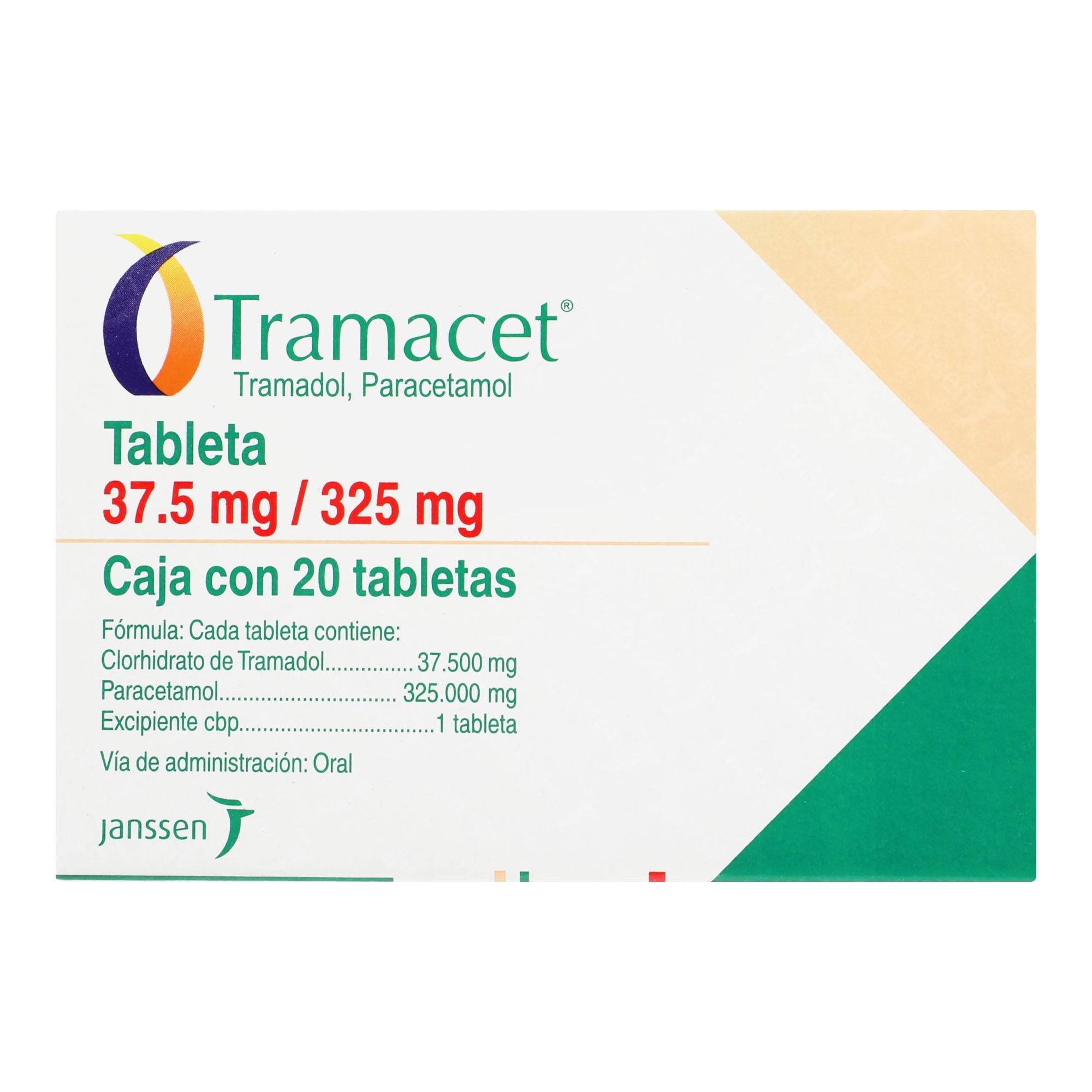 Tramacet 37.5Mg/325Mg Con 20 Tabletas (Tramadol/Paracetamol)