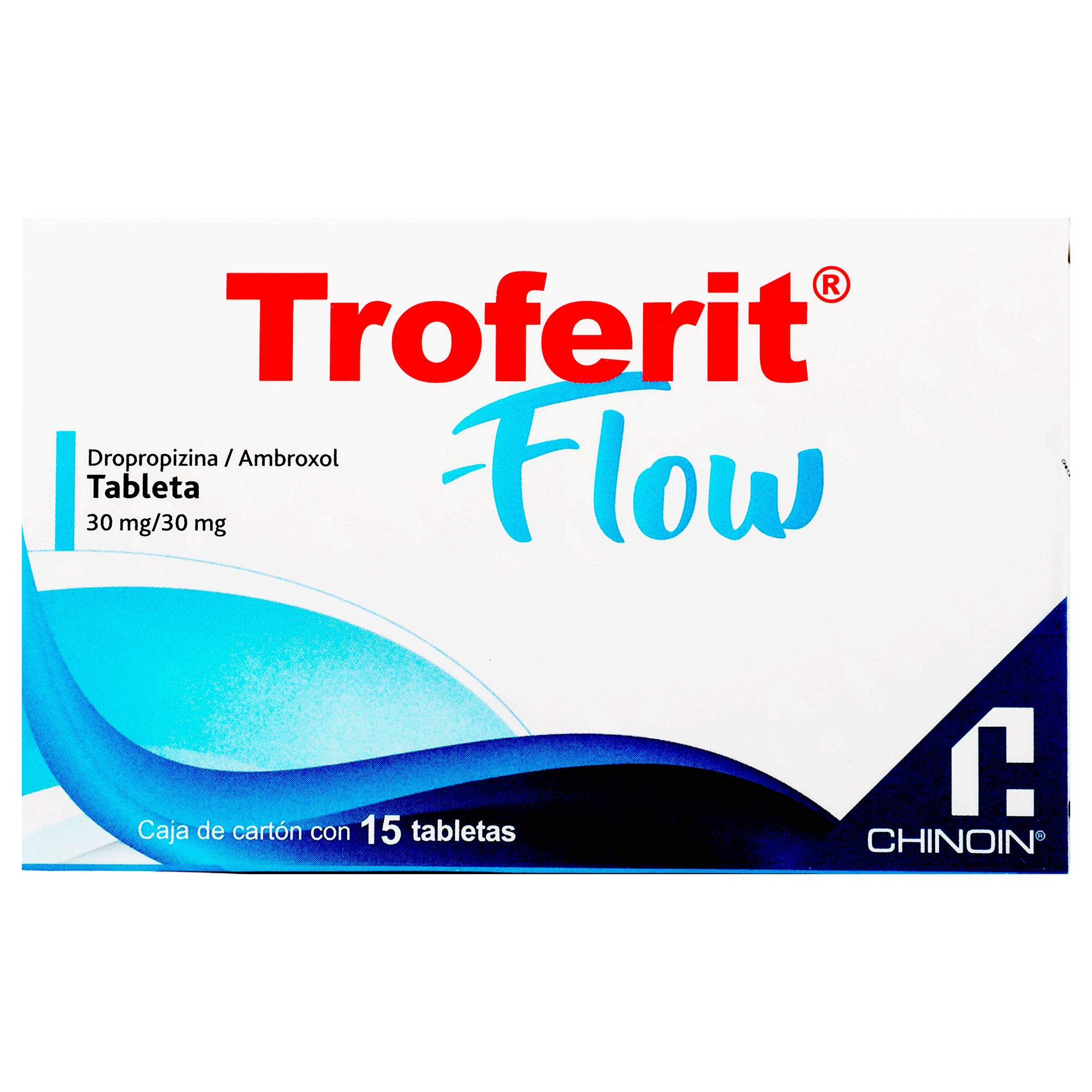 Troferit Flow 30Mg/30Mg Con 15 Tabletas (Dropropizina/Ambroxol)