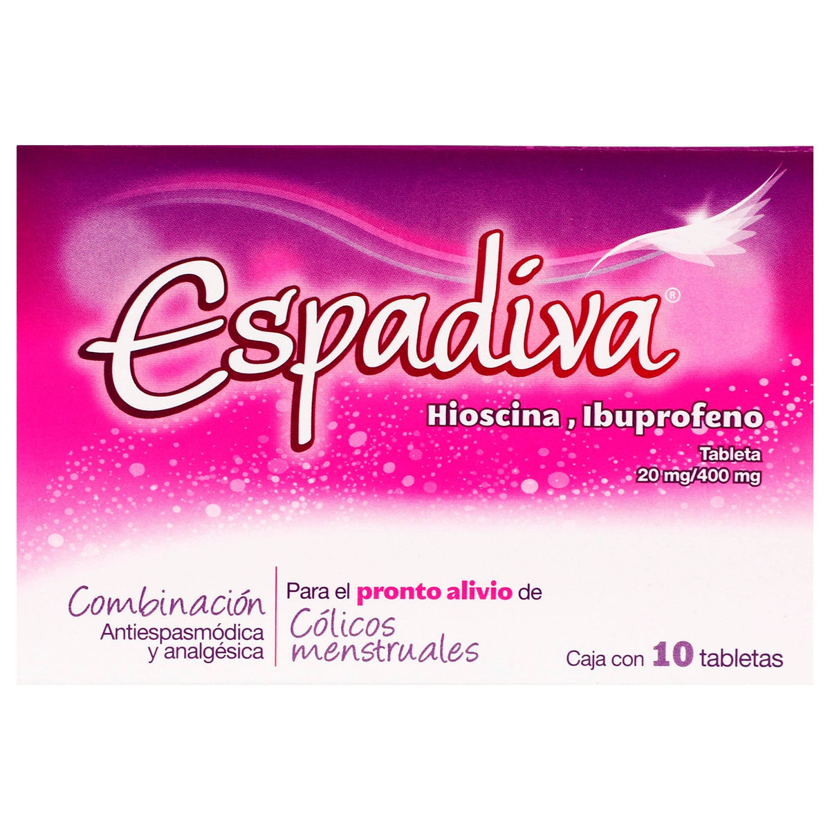 Espadiva 20/400Mg Con 10 Tabletas (Hioscina/Ibuprofeno) — WeCare Pharma