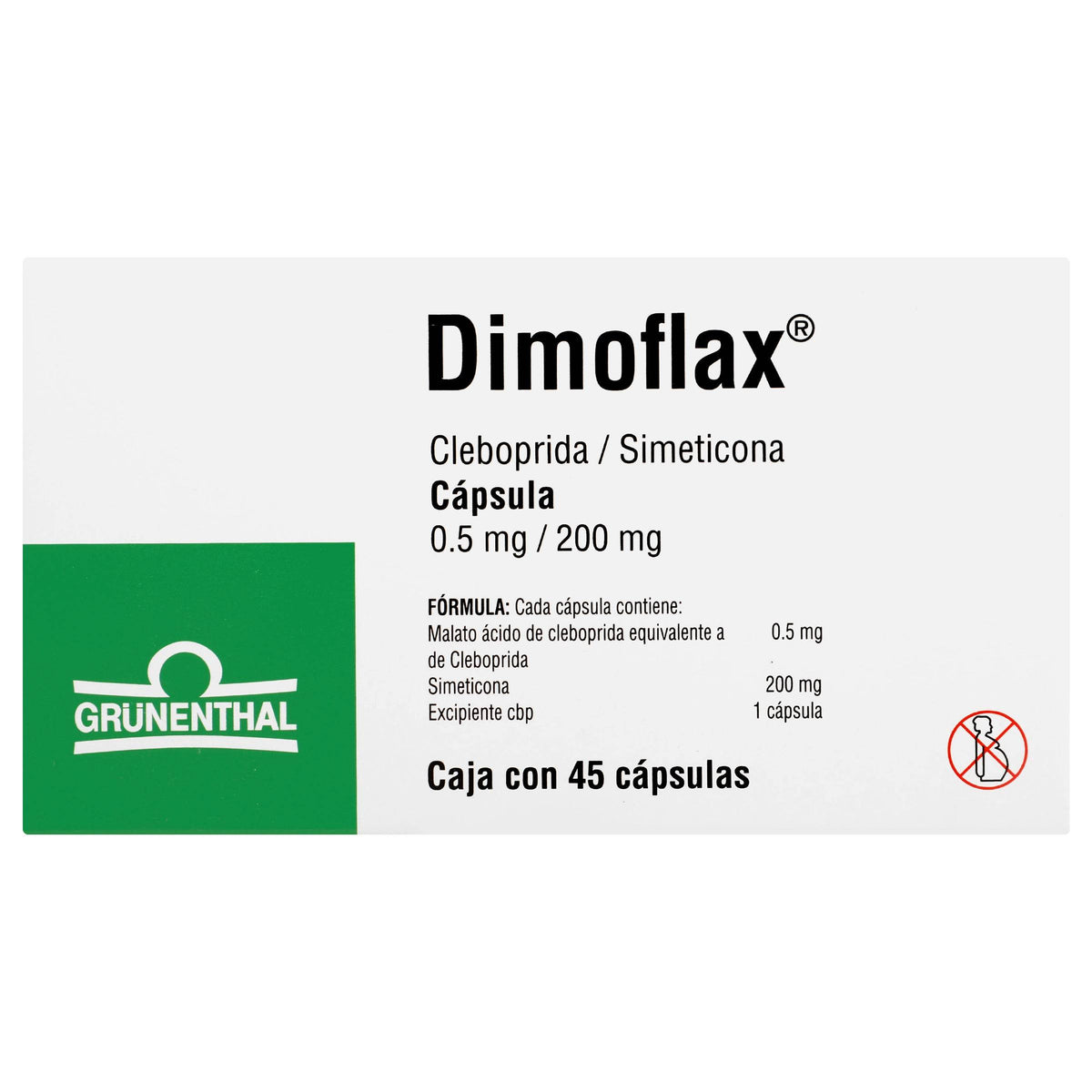 Dimoflax 0.5Mg/200Mg Con 45 Capsulas (Cleboprida/Simeticona) — WeCare ...