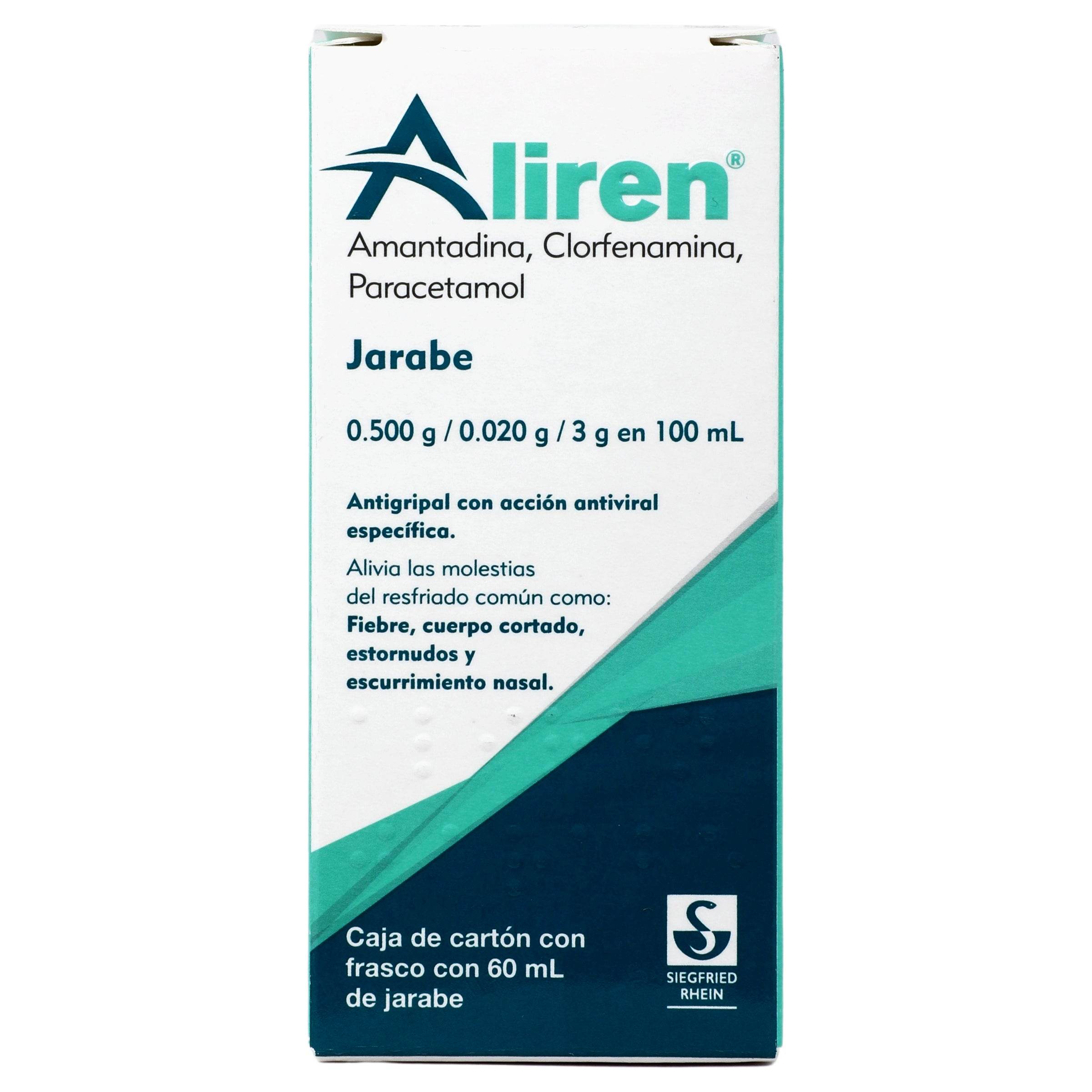 Aliren Jarabe 0.50G/0.02G/3G/100Ml 60Ml (Amantadina/Clorfenamina/Parac