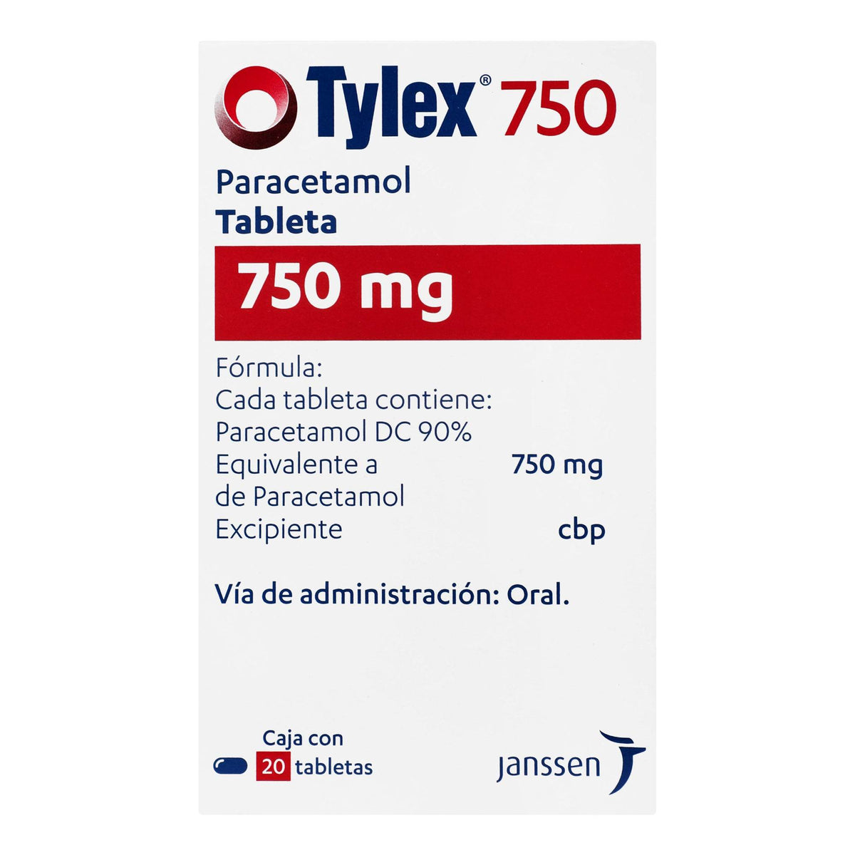 Tylex 750Mg Con 20 Tabletas (Paracetamol) — WeCare Pharma