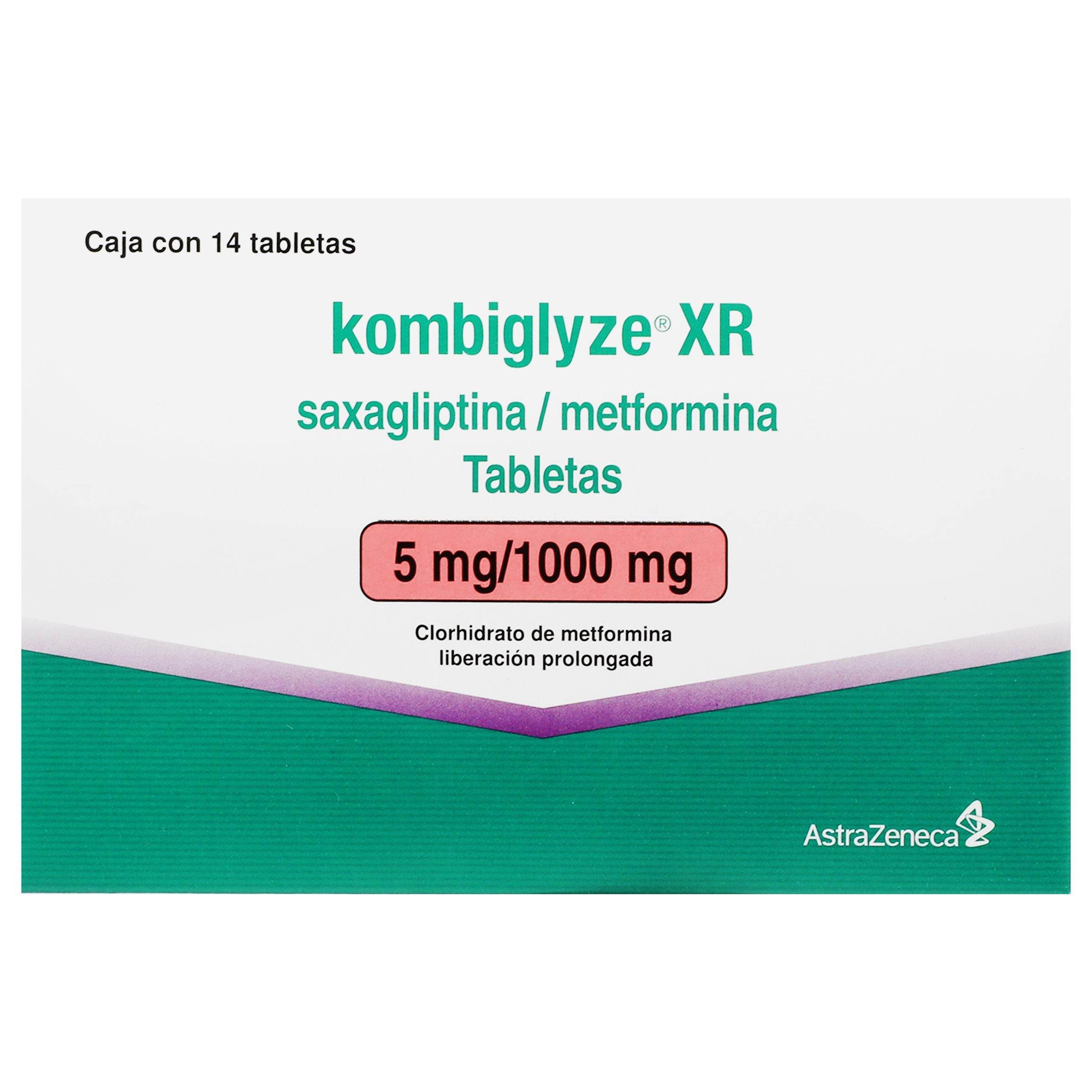 Kombiglyze Xr 5Mg/1000Mg Con 14 Tabletas (Saxagliptina/Metformina)
