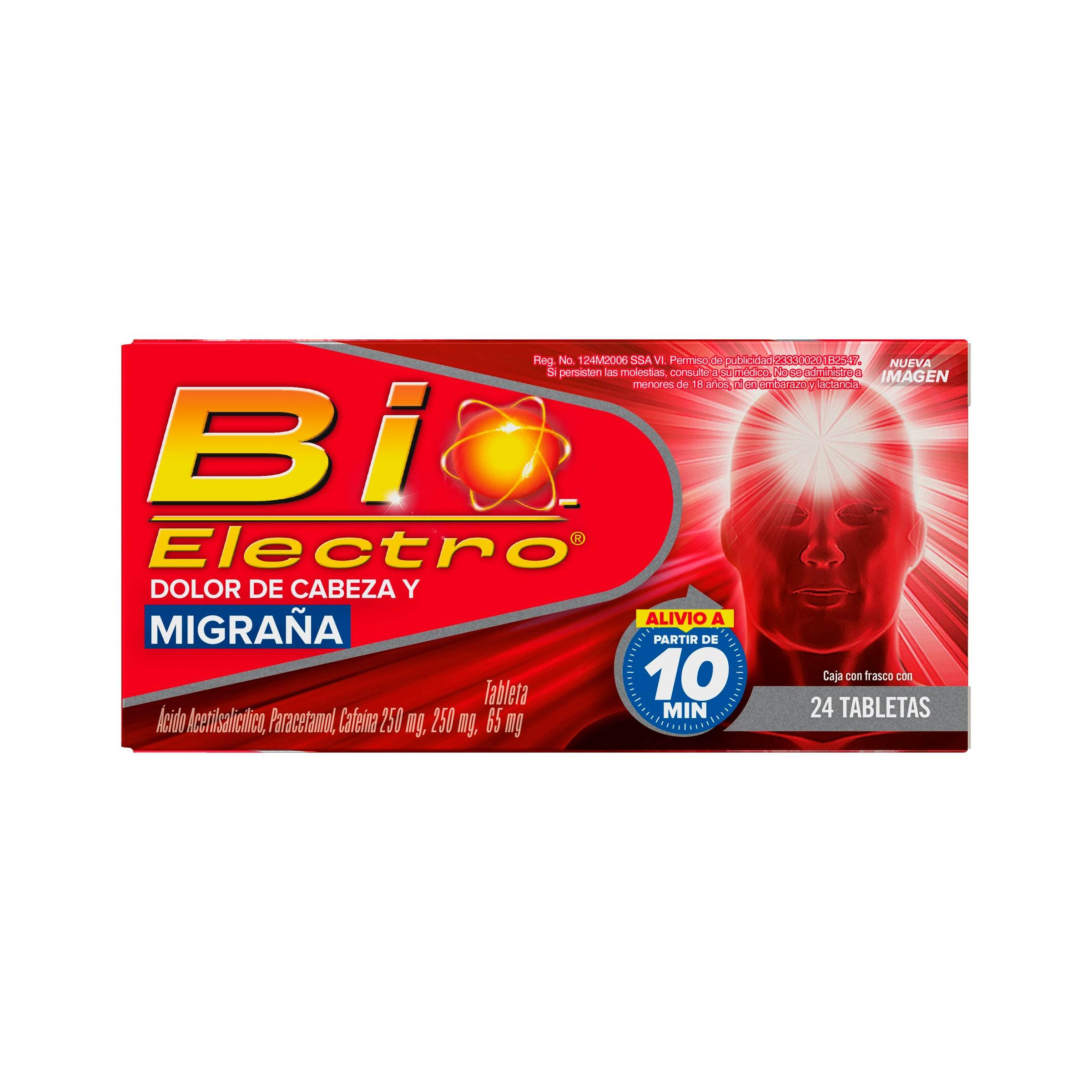 Bio Electro 250Mg/150Mg/65Mg Con 24 Tabletas (Ac Acetil/Paracetamol/Ca ...