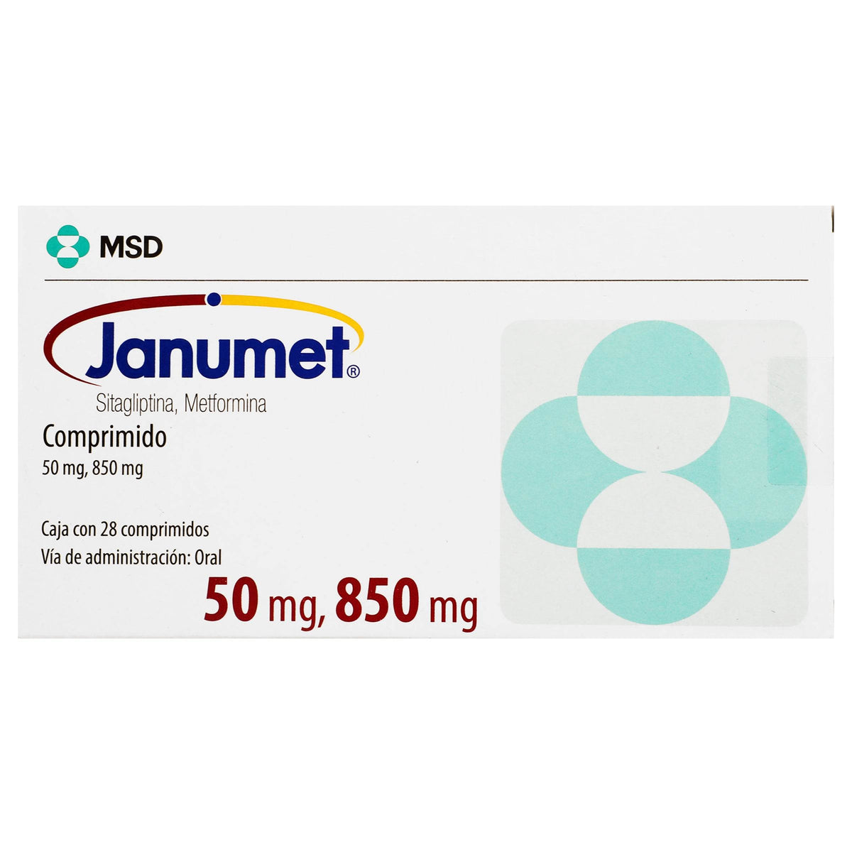 Janumet 50Mg/850Mg Con 28 Tabletas (Sitagliptina/Metformina) — WeCare ...