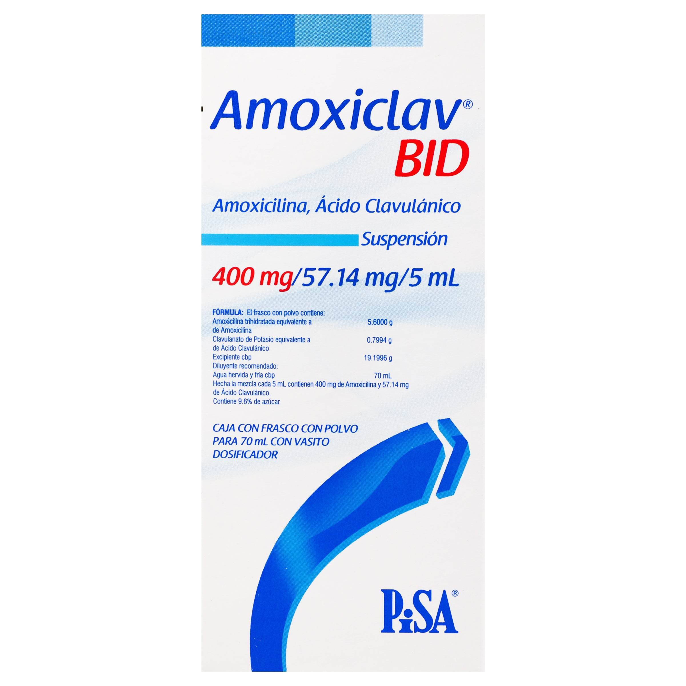 Amoxiclav Bid Suspensión 400/57.1 Mg 70 Ml (Amoxicilina/Acido Clavulan ...