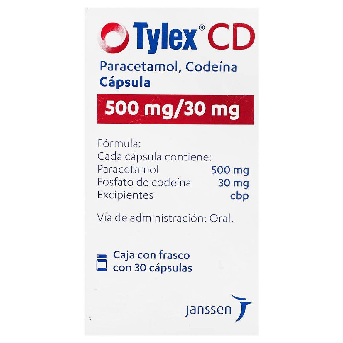 Tylex Cd (Paracetamol/Codeina) Capsulas 500Mg/30Mg Con 30 — WeCare Pharma