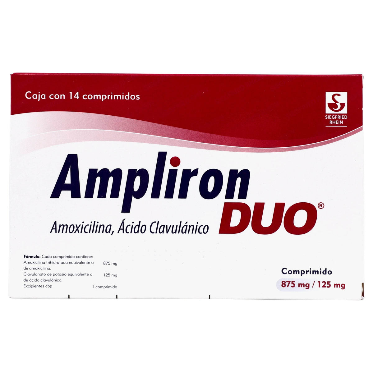 Ampliron Duo 875Mg/125Mg Con 14 Comprimidos (Amoxicilina/Acido Clavula ...