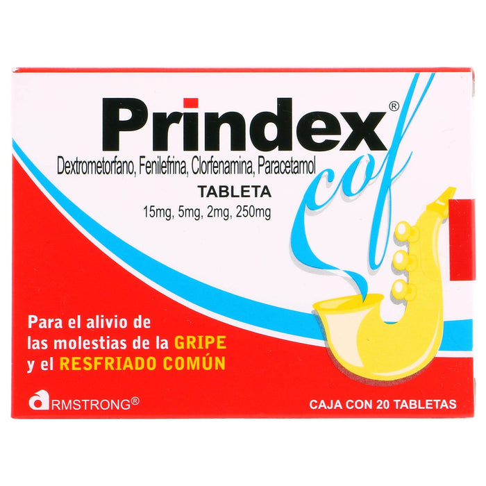 Prindex 15Mg/5Mg/2Mg/250Mg Con 20 Tabletas (Dextrometorfano/Fenilefrin — WeCare Pharma