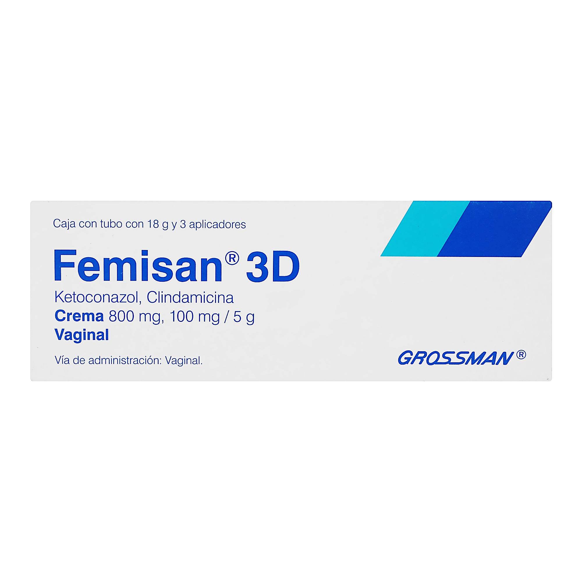 Femisan 3d Crema Vaginal 800mg 100mg 5g Y 3 Aplicadores 18g Ketoconaz