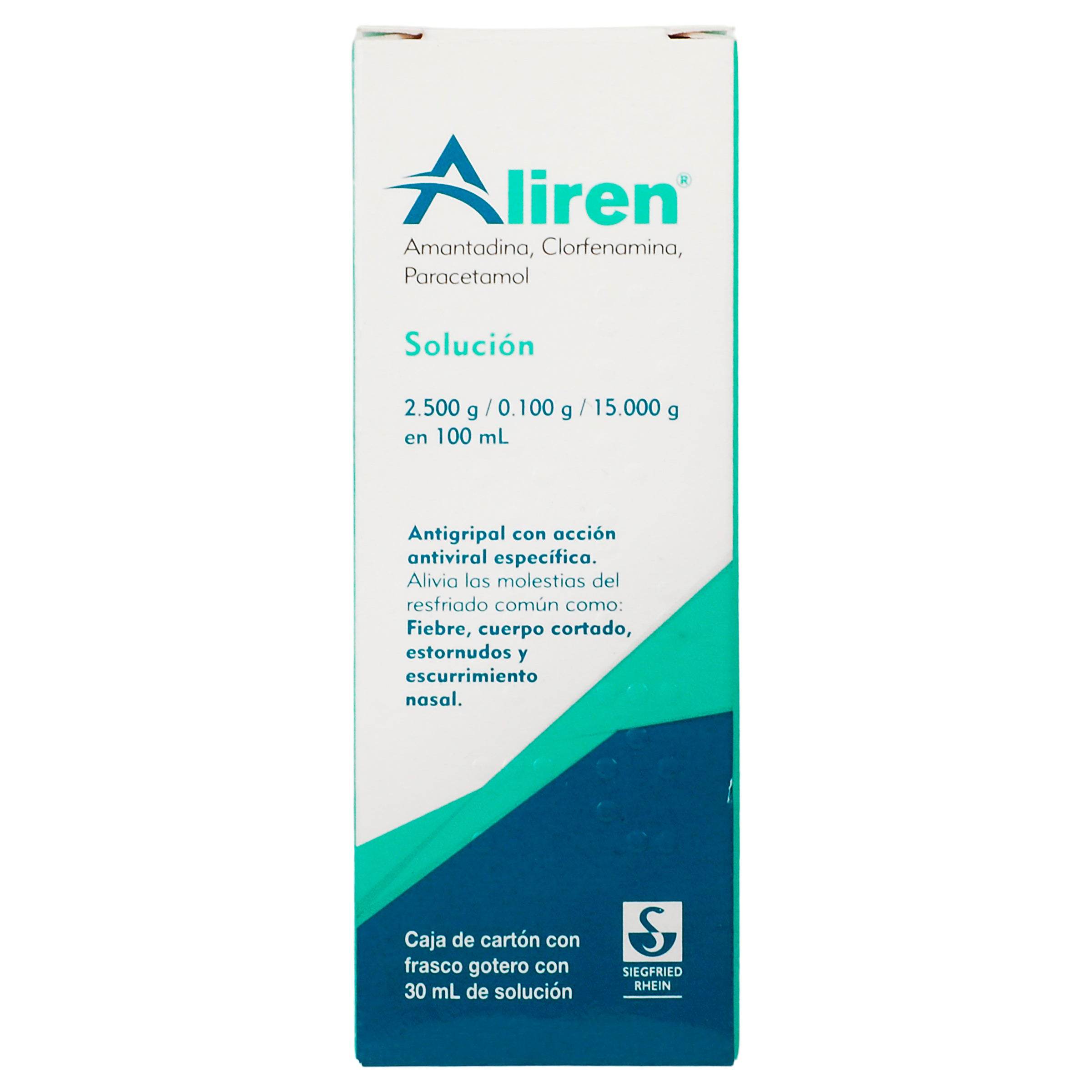 Aliren Solución 2.5G/0.1G/15G/100Ml 30Ml (Amantadina/Clorfenamina/Para ...