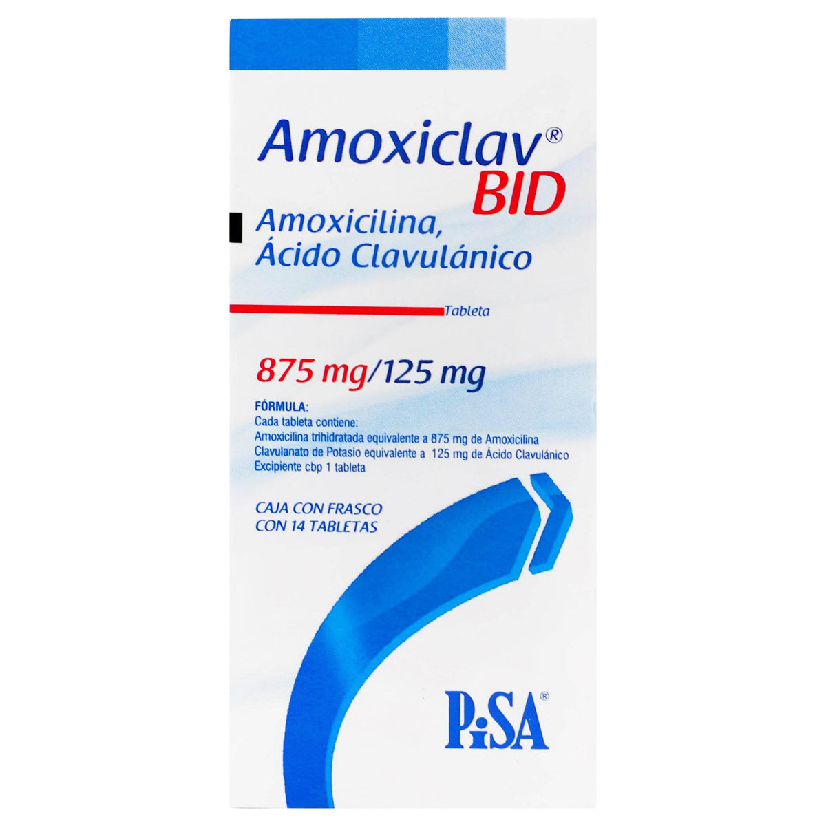 Amoxiclav Bid 875Mg/125Mg Con 14 Tabletas (Amoxicilina/Clavunalato ...