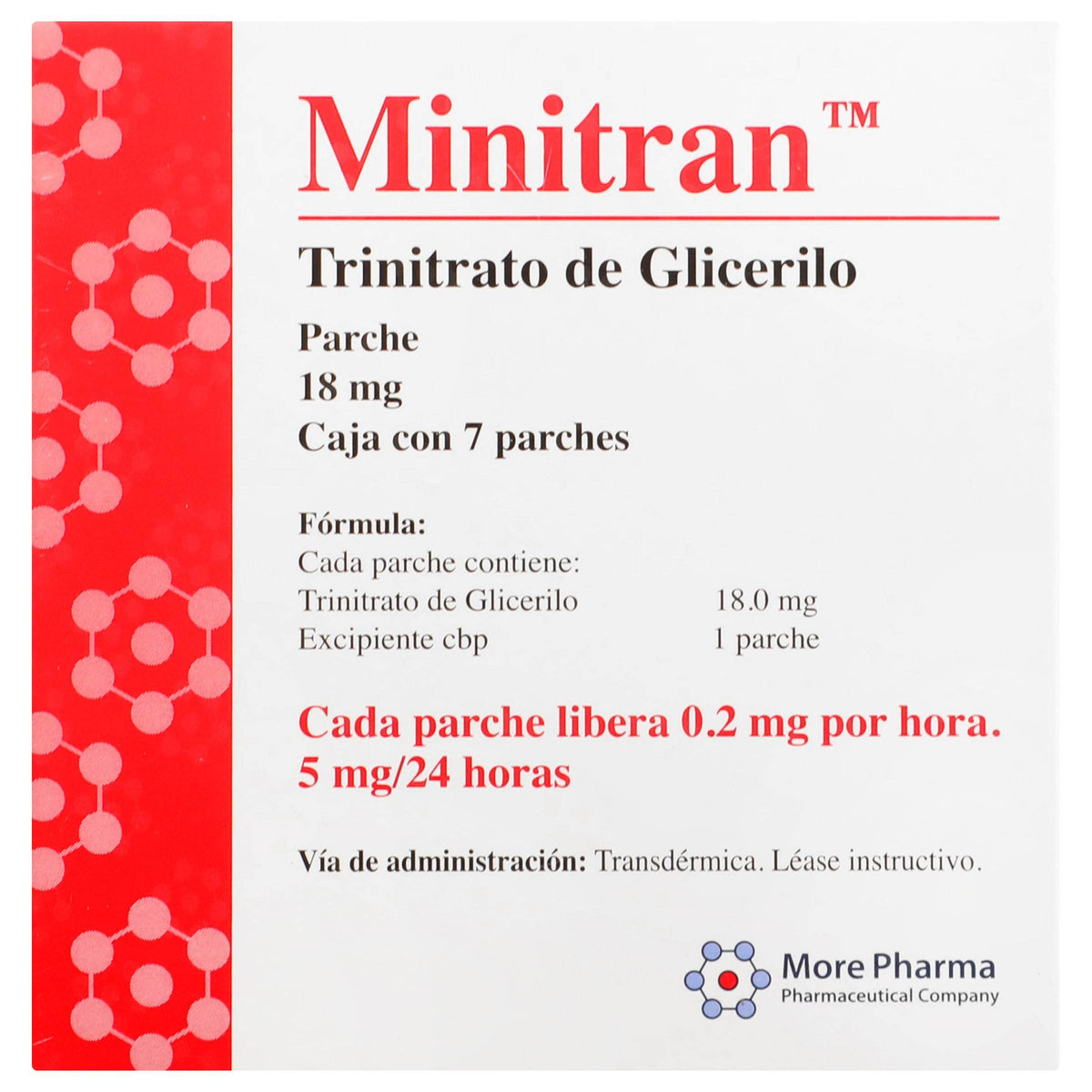 Minitran Parche 18Mg Con 7 (Trinitrato De Glicerilo) — WeCare Pharma