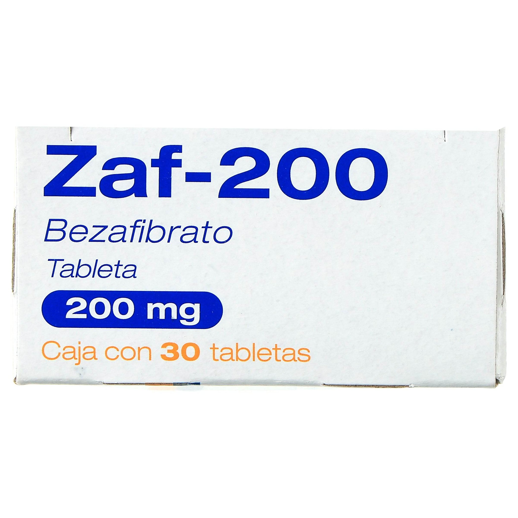 Zaf-200 (Bezafibrato) Tabletas 200Mg Con 30 — WeCare Pharma