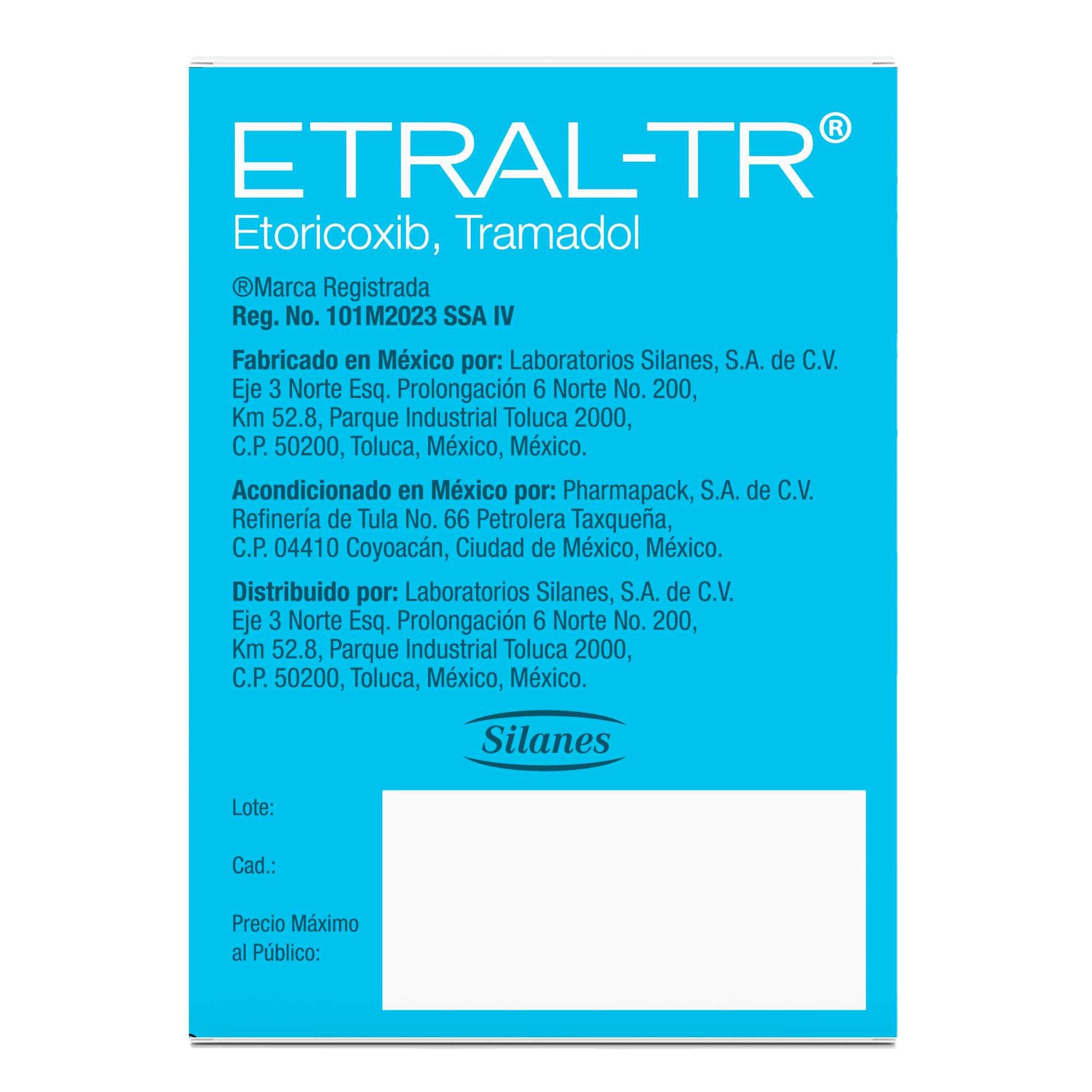 Etral-Tr Granulado 90Mg/50Mg Con 14 Sobres (Etoricoxib/Tramadol ...