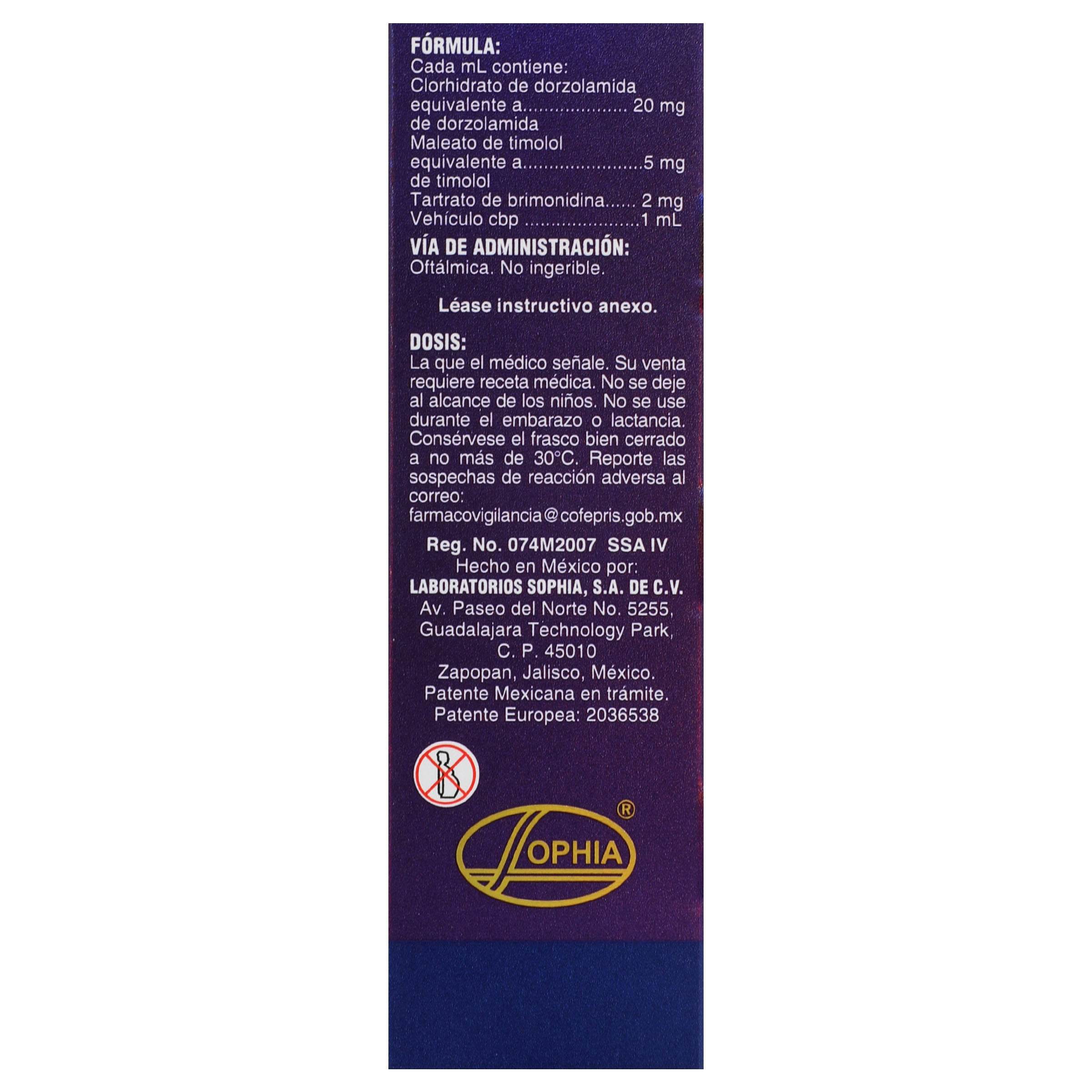 Krytantek Ofteno Gotas 20Mg/5Mg/2Mg 5Ml (Dorzolamida/Timolol/Brimonidi ...