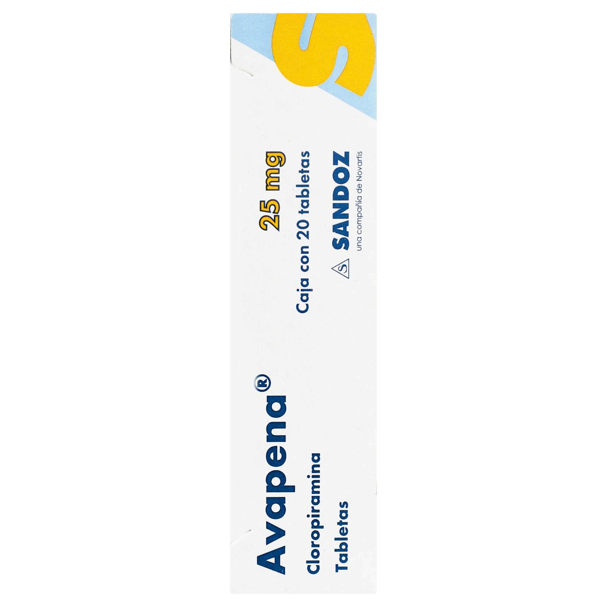 Avapena 25Mg Con 20 Tabletas (Cloropiramida) — WeCare Pharma