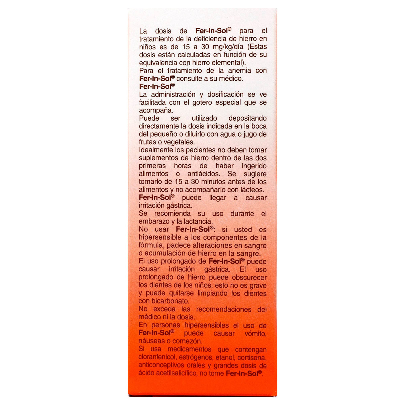 Fer-In-Sol Solución 75Mg/Ml Con 50Ml (Sulfato Ferroso) — WeCare Pharma