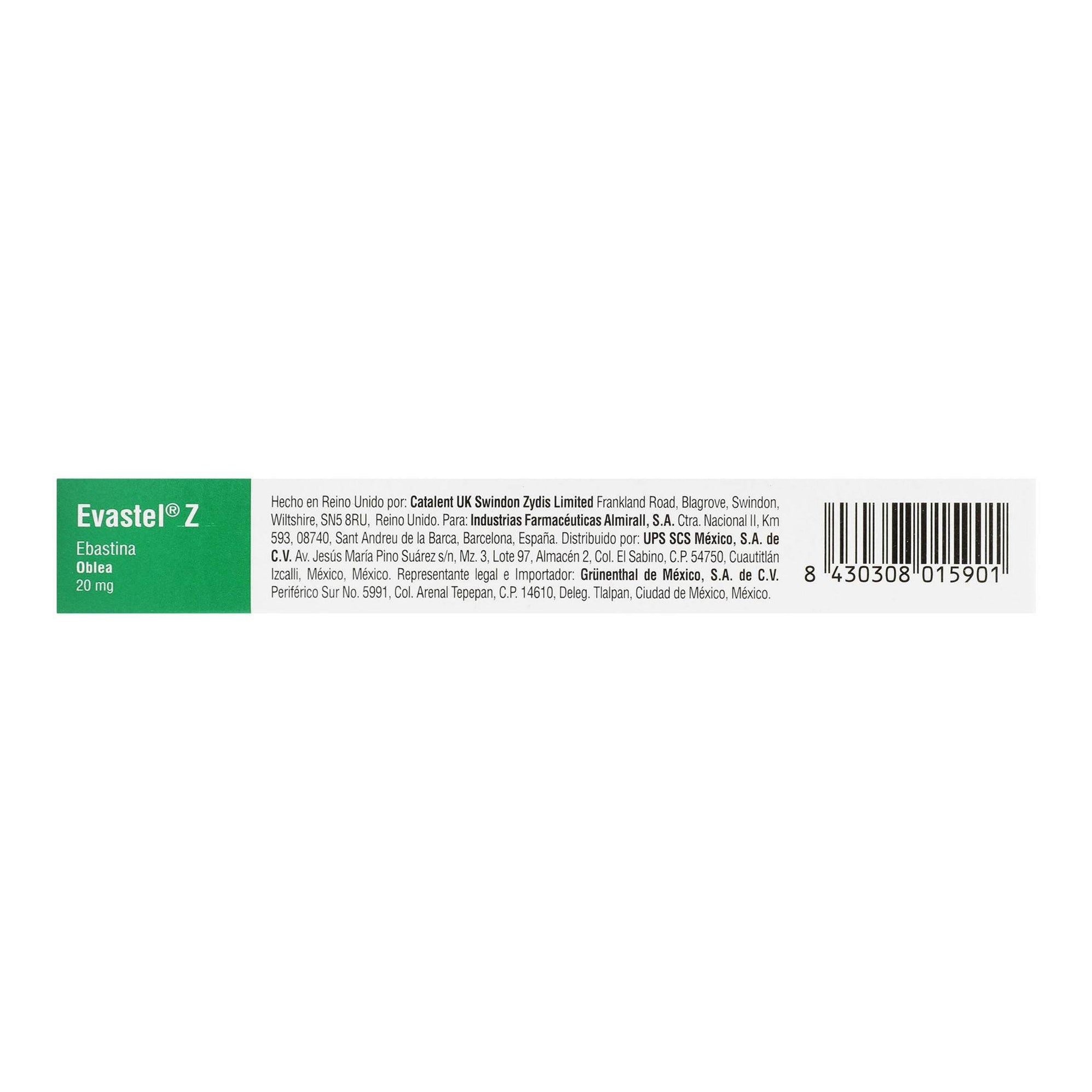 Evastel Z Oblea 20Mg Con 30 (Ebastina) — WeCare Pharma