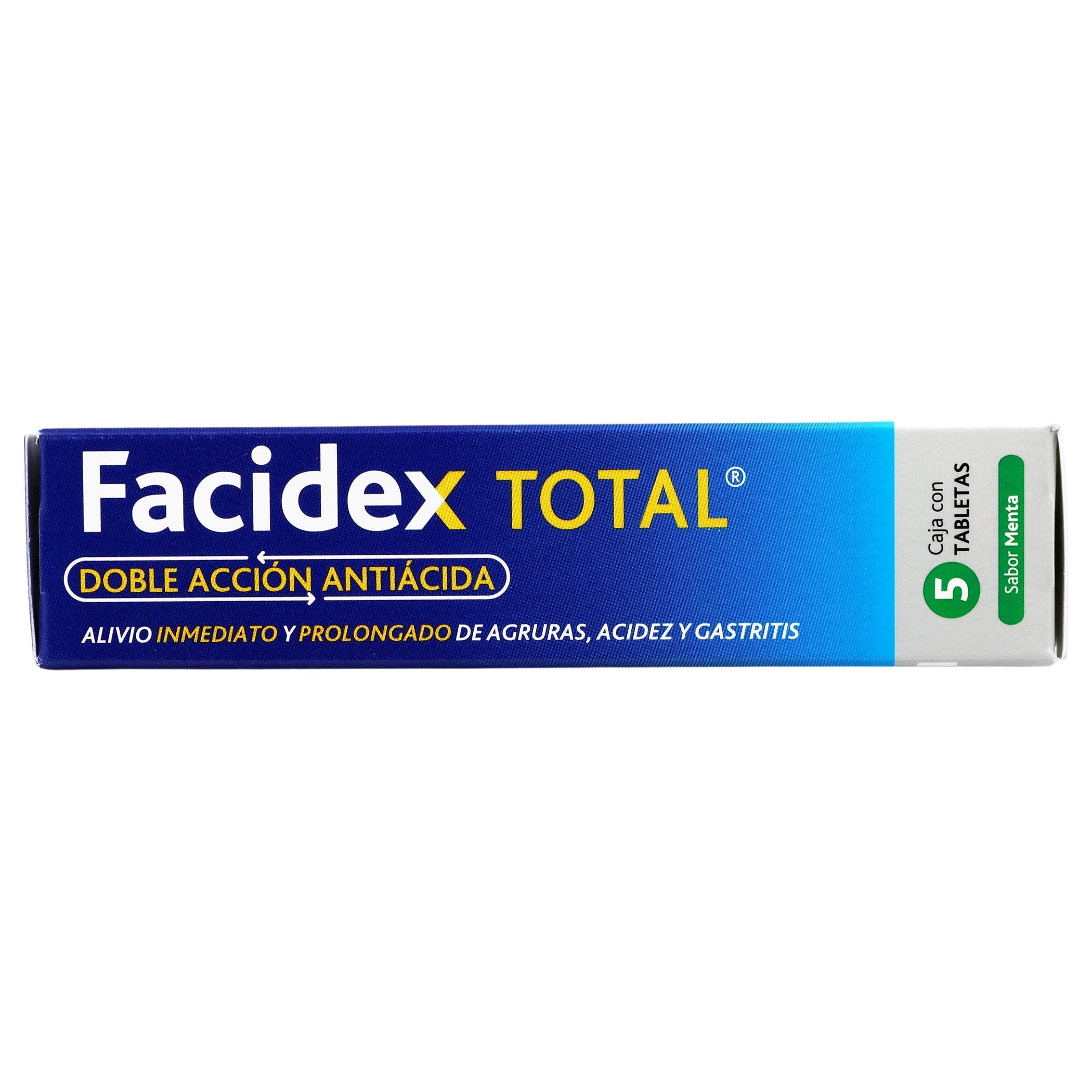 Facidex Total 10Mg/165/800Mg Con 5 Tabletas (Famotidina/Hidroxido De M ...