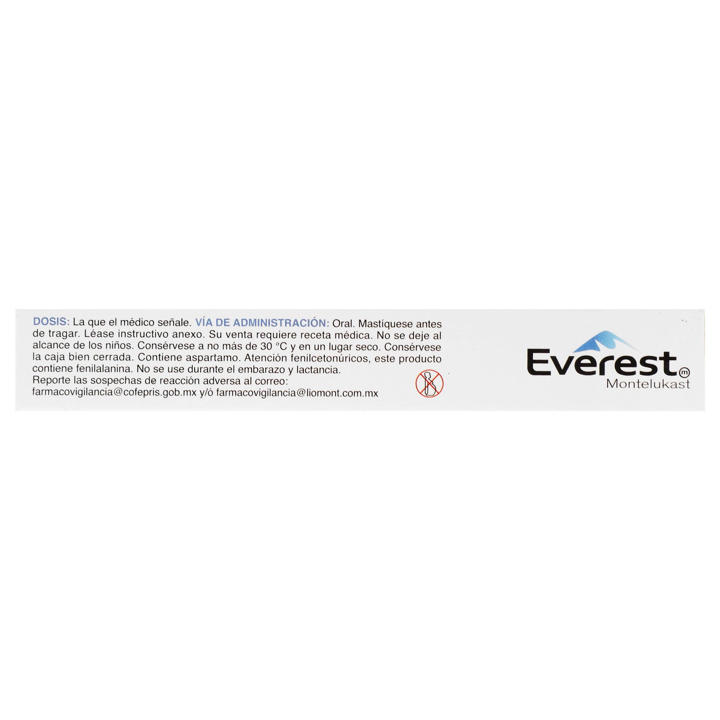 Everest 4Mg Con 30 Tabletas (Montelukast) — WeCare Pharma