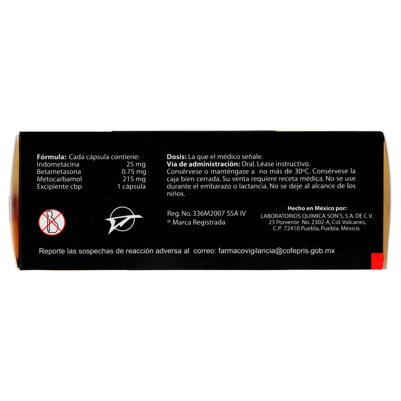 Ardosons 25Mg/0.75Mg/215Mg Con 20 Capsulas (Indometacina/Betametasona ...