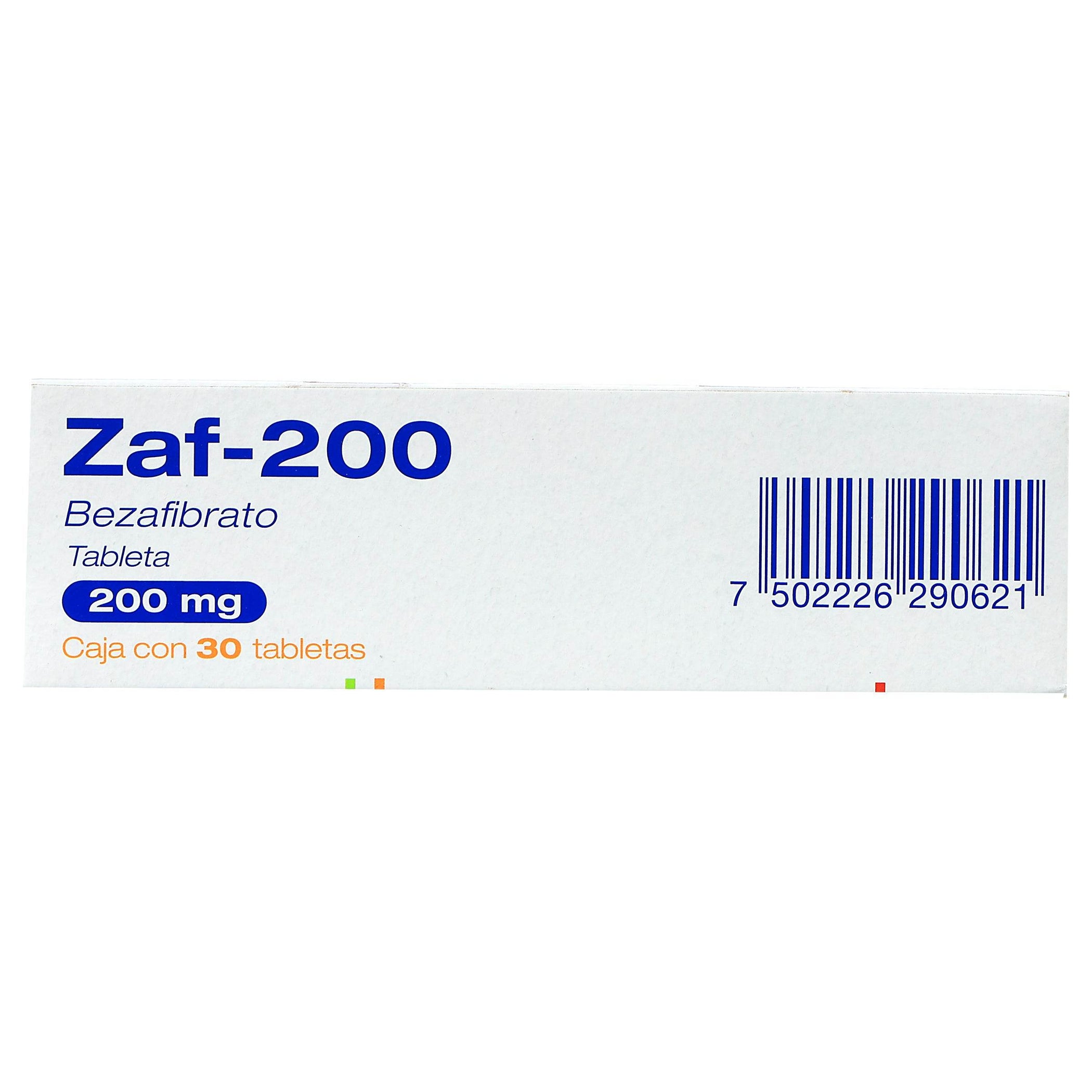 Zaf-200 (Bezafibrato) Tabletas 200Mg Con 30 — WeCare Pharma