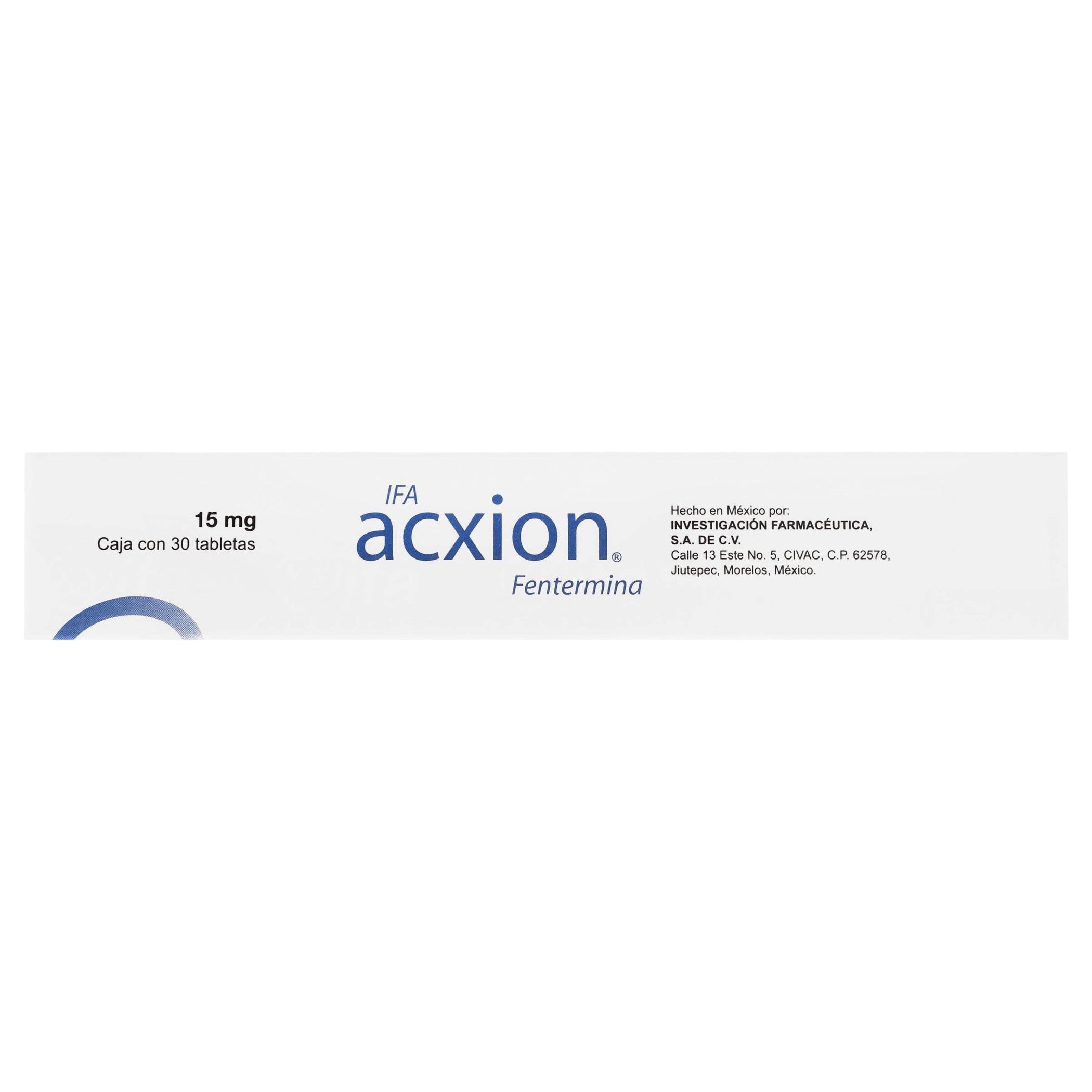 Ifa Acxion (Fentermina) Tabletas 15Mg Con 30 — WeCare Pharma