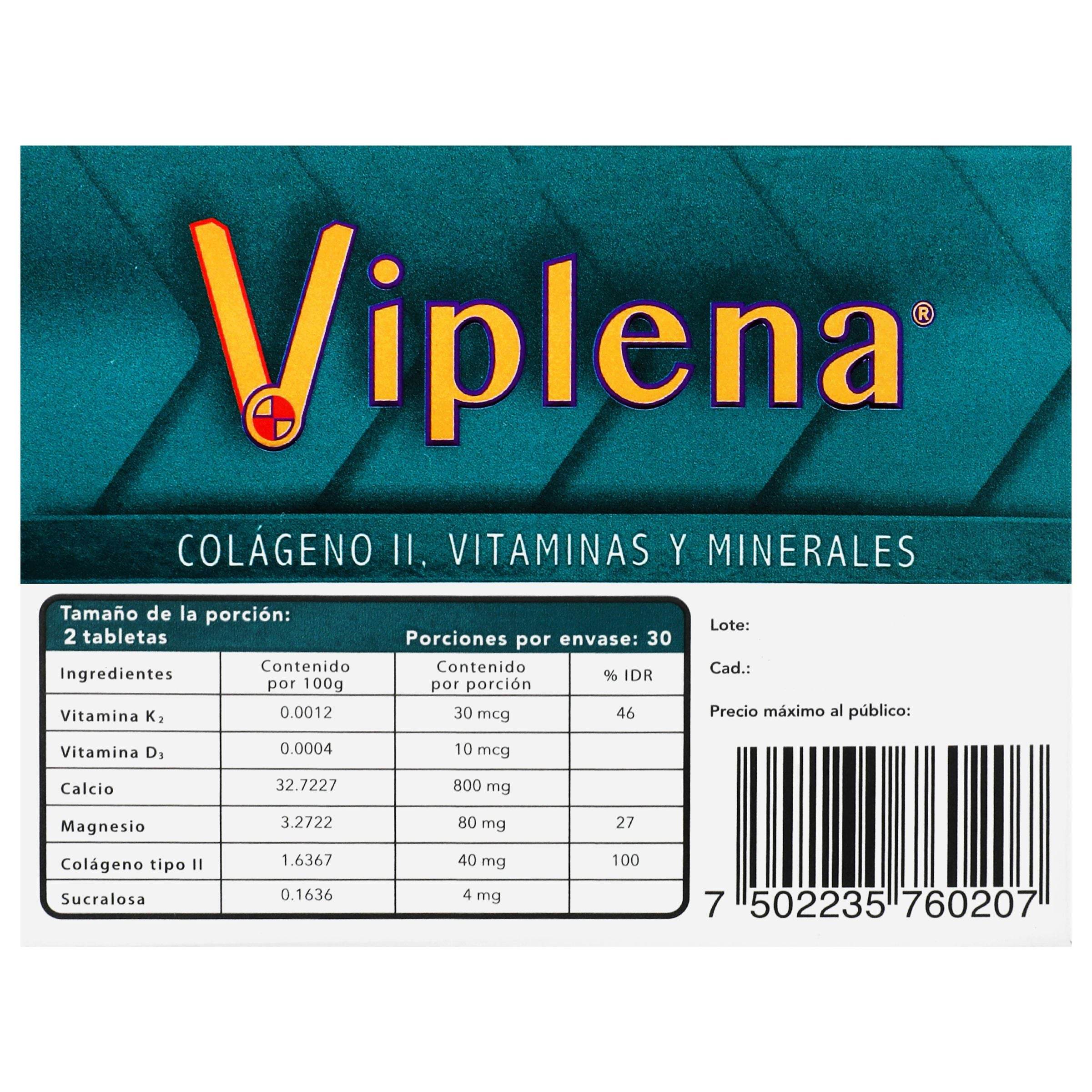 Viplena 73G Con 60 Tabletas (Colageno Ii/Vitaminas/Minerales) — WeCare ...